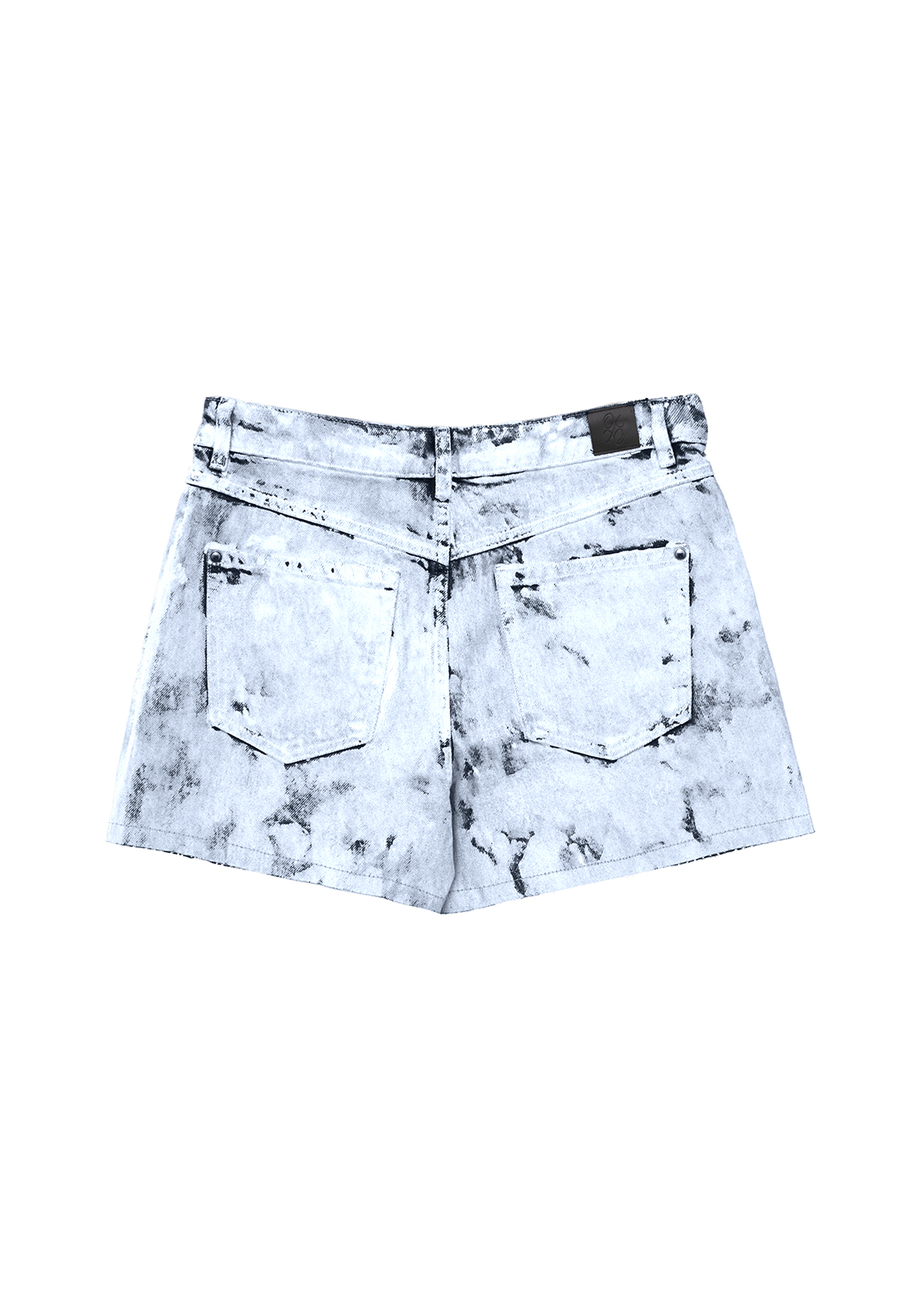 Gri Yüksek Bel Denim Şort 25KOX-SAPHIRA02 | OXXO